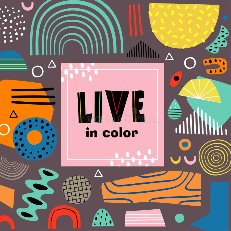 Poster with Color Abstract Elements Stock Vector - Illustration of ...