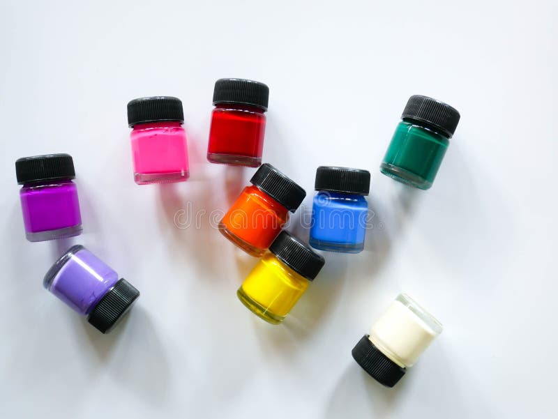 Poster Color Bottle on White Background Stock Image - Image of abstract ...