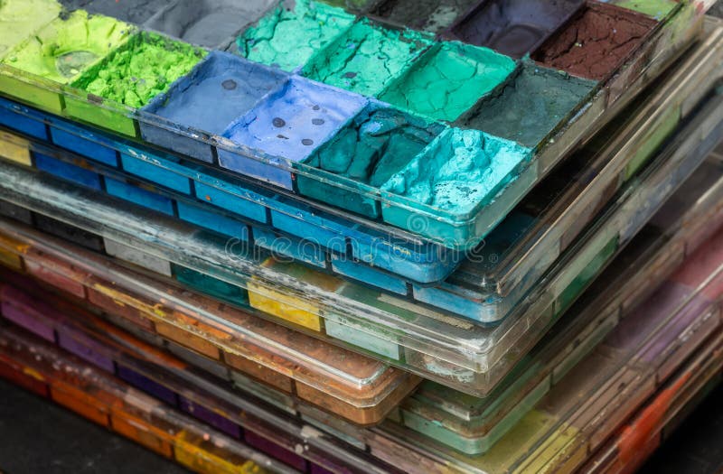 Poster Color Tray, Poster Color, Stacked Color Tray. Stock Photo ...