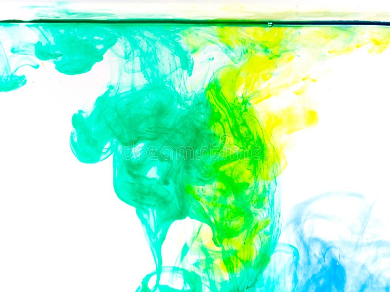 Poster color in water. stock photo. Image of wallpaper - 156890832