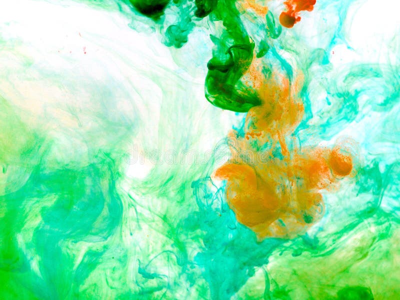 Poster Color in Water. Abstract Background., Color Paint Drops in Water ...
