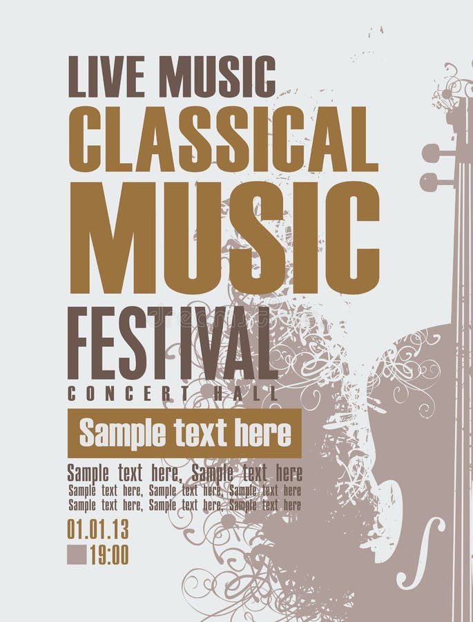 Classical concert poster stock vector. Illustration of placard - 131999828