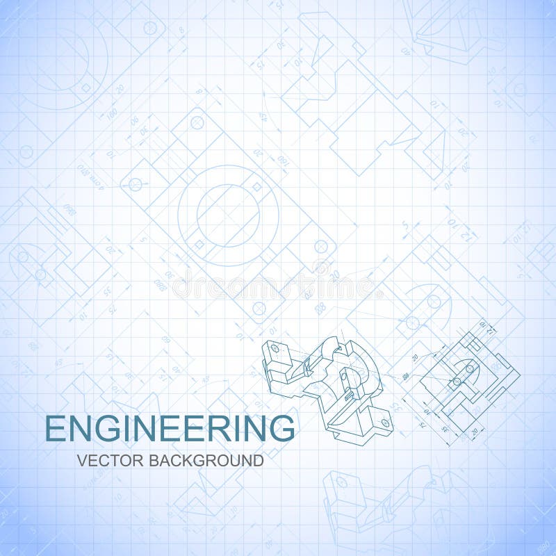 Poster, Cover, Banner, Background of Engineering Drawings of Parts ...