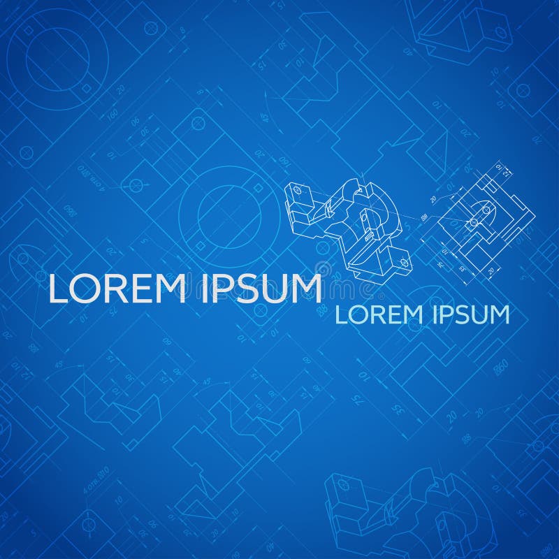 Poster, Cover, Banner, Background Of Engineering Drawings Of Parts ...