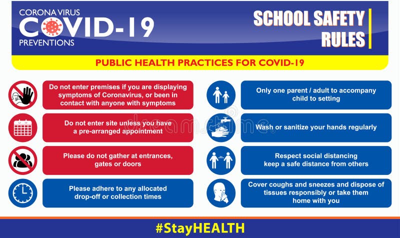 The School Safety Rules Poster or Public Health Practices for Covid-19 ...