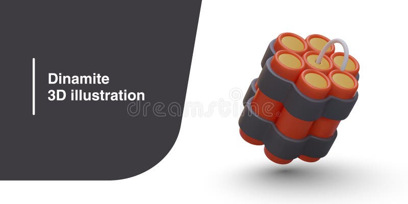 Poster with 3d Realistic Red Dynamite with Fuse. Explosive Weapons for ...