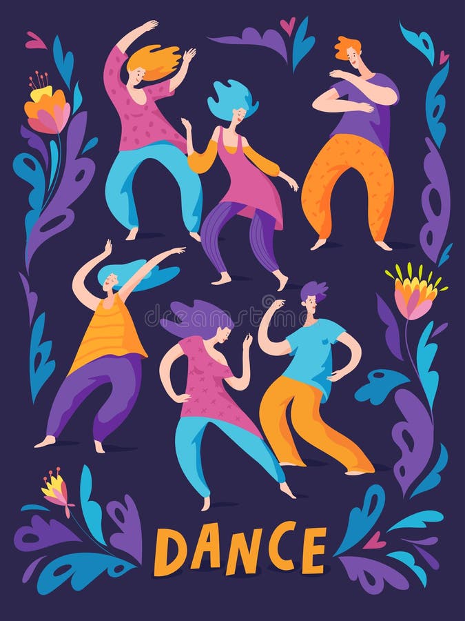 Poster for Dance Party in Freestyle Manner Stock Vector - Illustration ...
