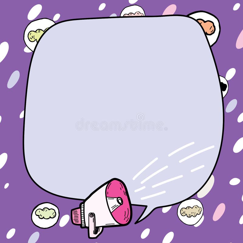 Poster Decorated with Speech Symbols on Edges Representing Speaker ...