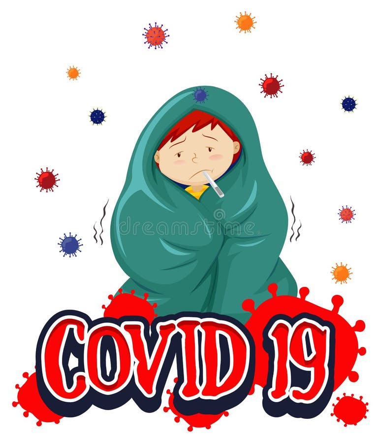 Poster Design for Coronavirus Theme with Sick Boy Stock Vector ...