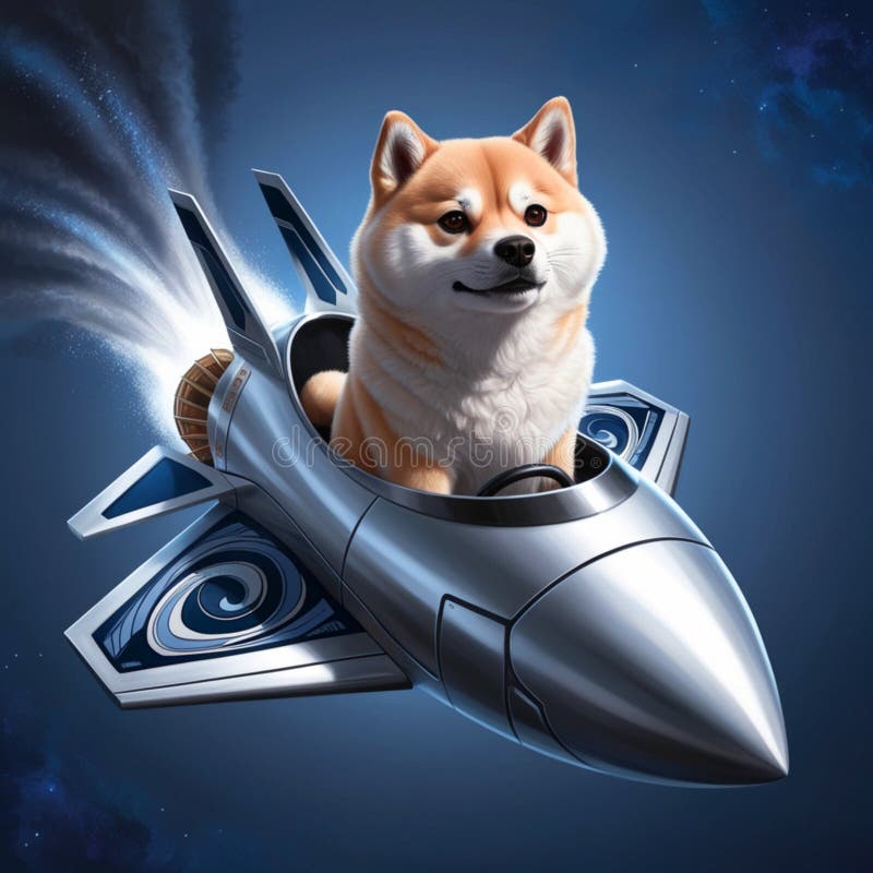 Poster Design Poster of a Dog Riding a Rocket into Space Stock Photo ...