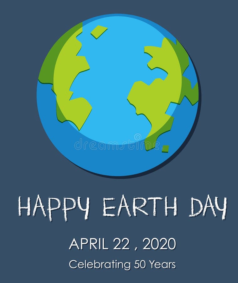 Poster Design for Happy Earth Day with Earth in the Middle Stock Vector ...