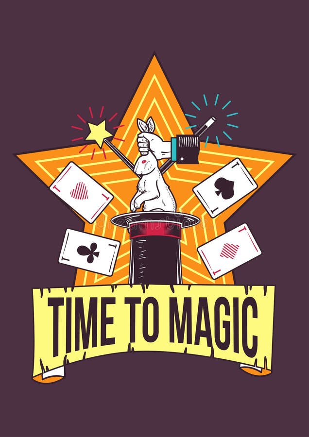 Magic Show Poster Design Template. Illusion Magical Vector Background ...