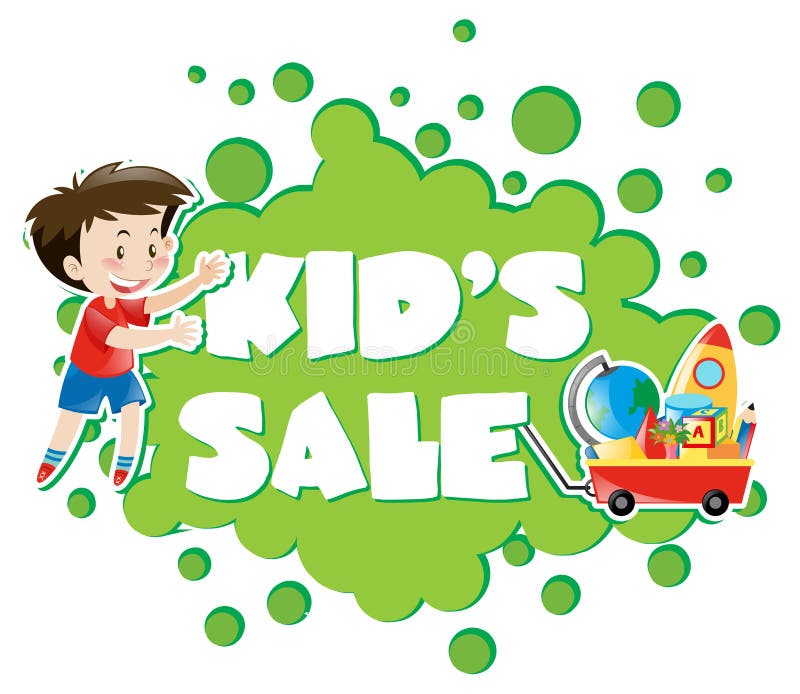 Poster Design with Kid S Sale Stock Illustration - Illustration of ...