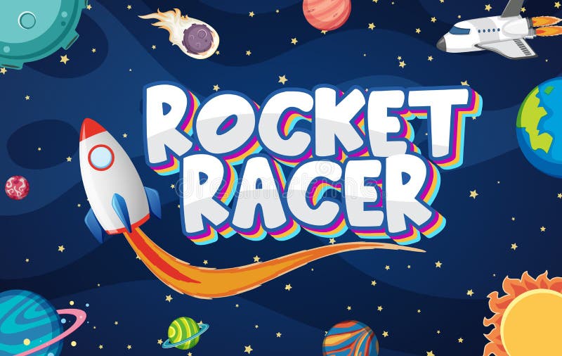 Poster Design with Rocket Racer in Dark Space Stock Vector ...