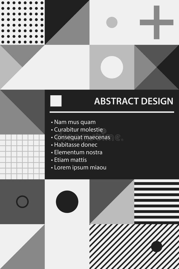 Poster Design Template with Geometric Patchwork in Black and White ...
