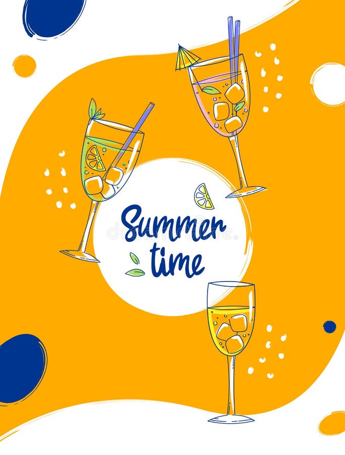 Poster Design Template for Menu or Cafe with Colored Glasses Stock ...