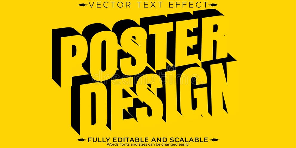 Poster Design Text Effect, Editable Modern and Creative Text Style ...