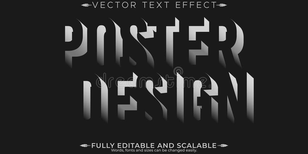Poster Design Text Effect, Editable Modern and Creative Text Style ...