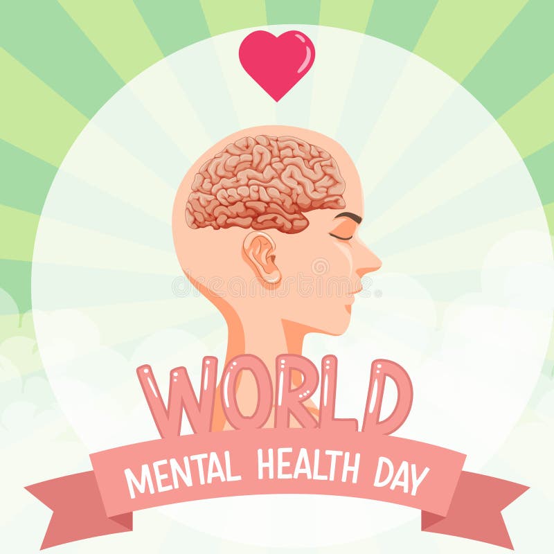 Poster Design With World Mental Health Day Stock Vector Illustration