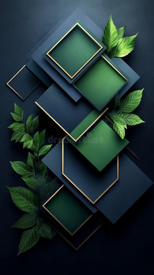 Poster with Different Intersecting Geometric Shapes Stock Illustration ...