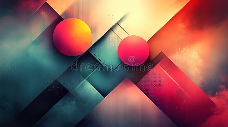 Poster with Different Intersecting Geometric Shapes Stock Illustration ...