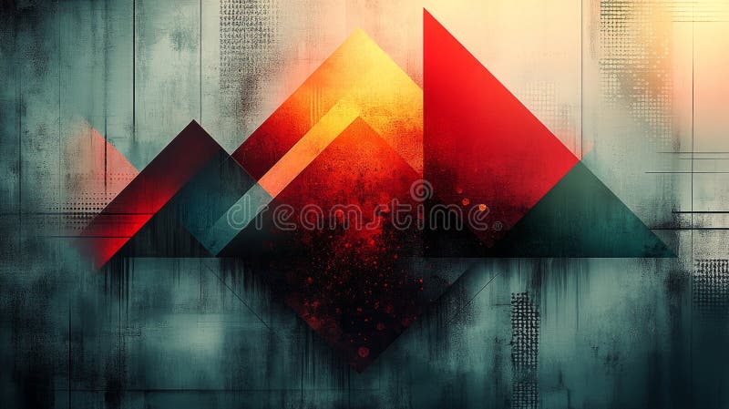Poster with Different Intersecting Geometric Shapes Stock Illustration ...