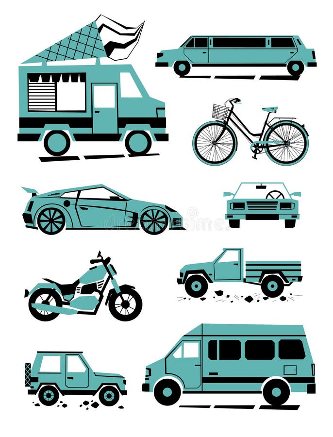 Poster with Different Modes of Transport Stock Vector - Illustration of ...