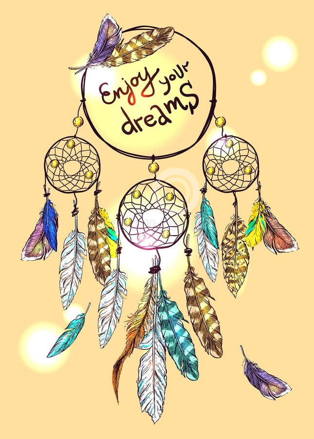 Poster dream catcher stock vector. Illustration of america - 62085498