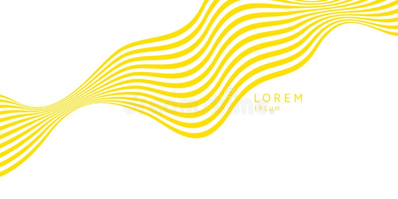 Poster with Dynamic Waves. Vector Illustration in Minimal Style ...