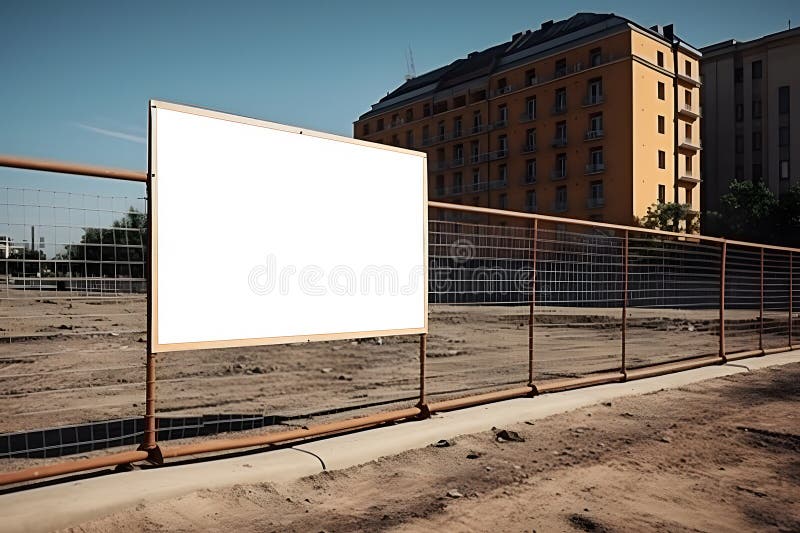 Poster with Empty Space on Construction Site Outside Stock Illustration ...