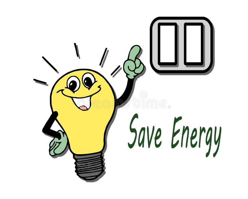 Poster, Energy Saving, Image of an Electric Lamp and a Switch Stock ...