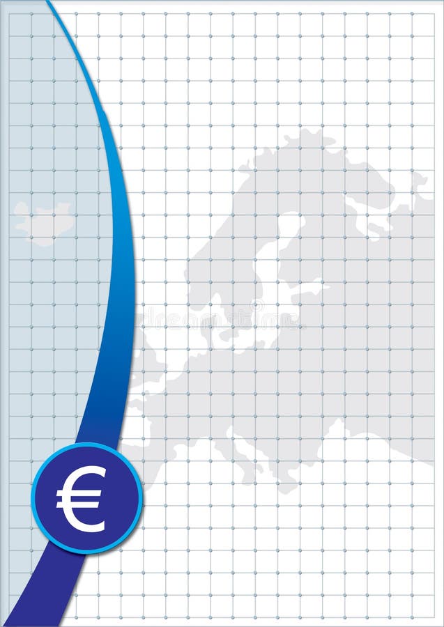 Poster Euro sign and map stock illustration. Illustration of curency ...