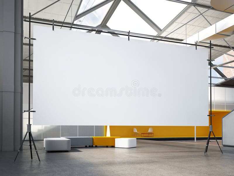 Poster Exhibition Gallery Hall Interior 3D Rendering Stock Illustration ...