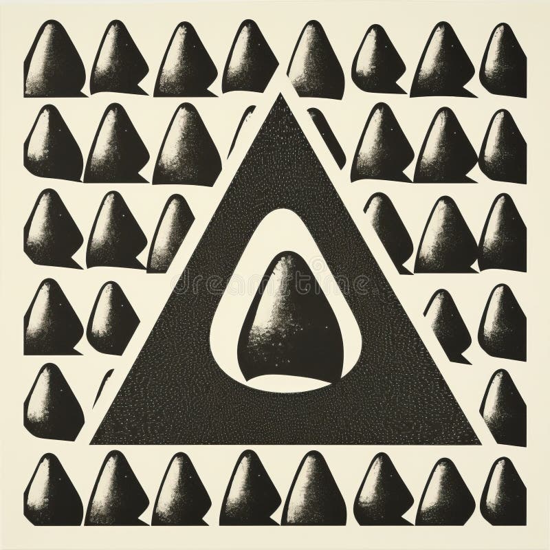 Vintage Graphic Design: Distorted and Symmetrical Triangle with Black ...