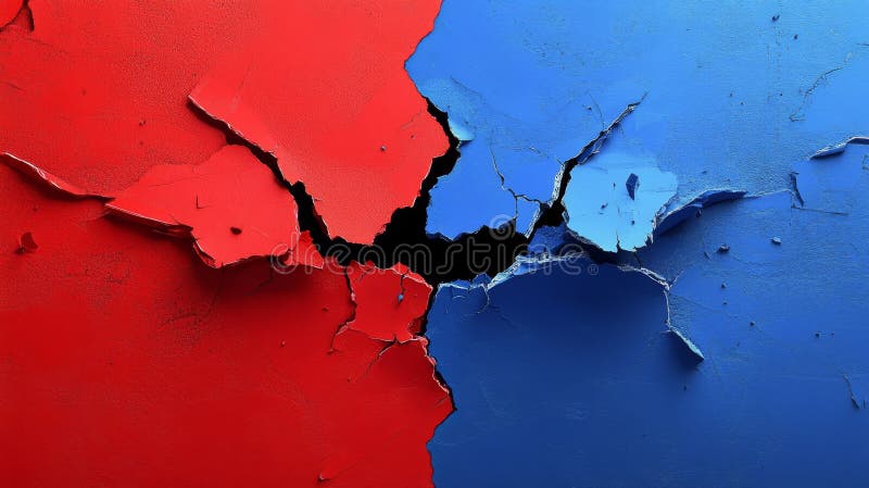 A Split Design Poster Showcasing Contrasting Red and Blue Colors ...