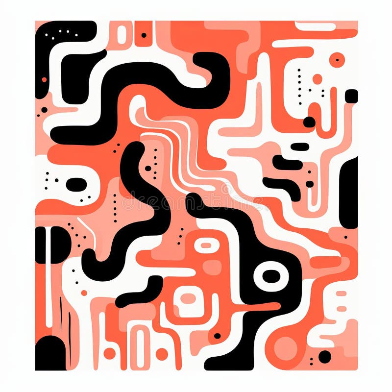 Simple Doodle Poster Design with Thick Lines and Colors Stock ...