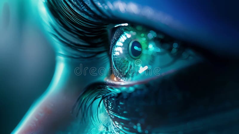 A Poster Featuring a Bionic Eye with Glowing Neon Accents Emphasizing ...