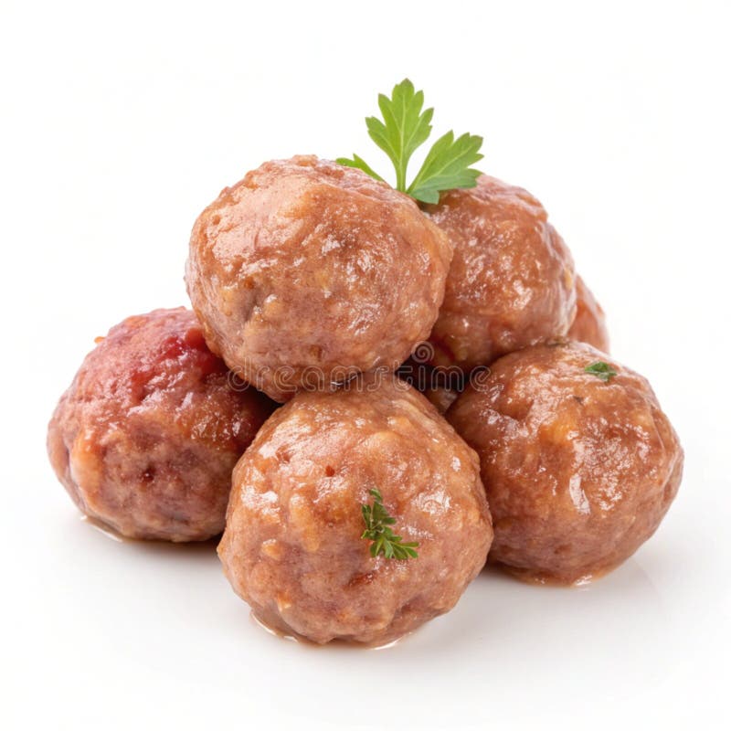 Poster Featuring Meatballs Isolated on White Background Stock ...
