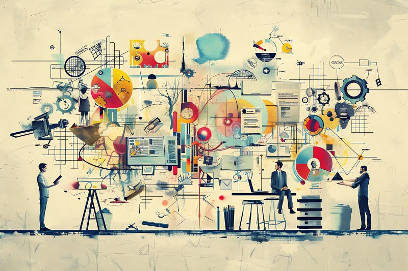 Poster Featuring an Office Team with Collaborative and Innovation ...