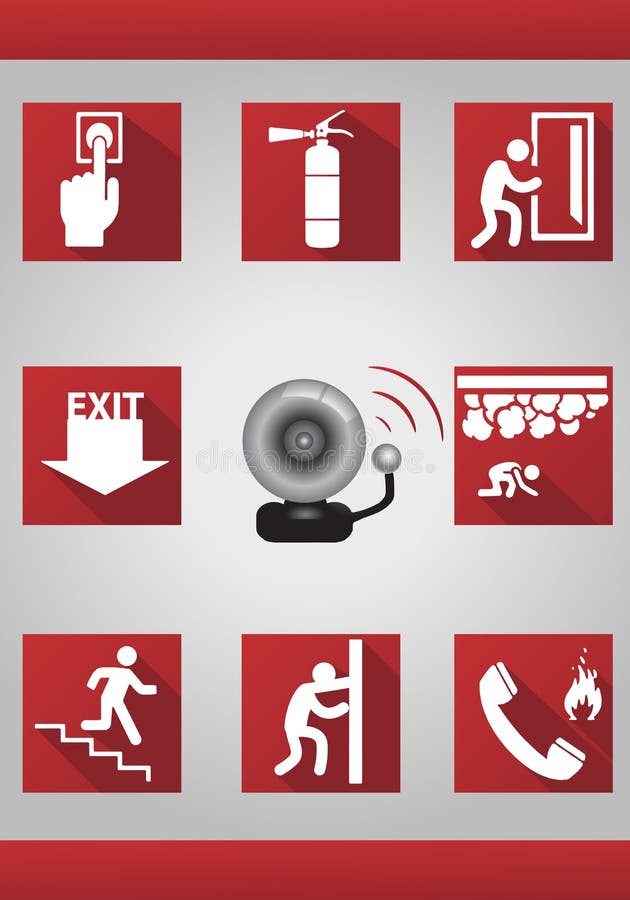 Poster of Fire Safety Escape Measures from Fire Stock Illustration ...
