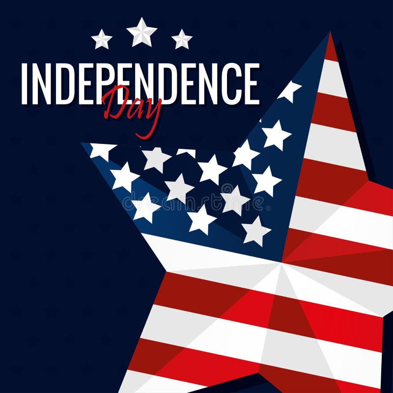 Poster Flag Usa Stars Independence Vector Illustration Stock Vector ...