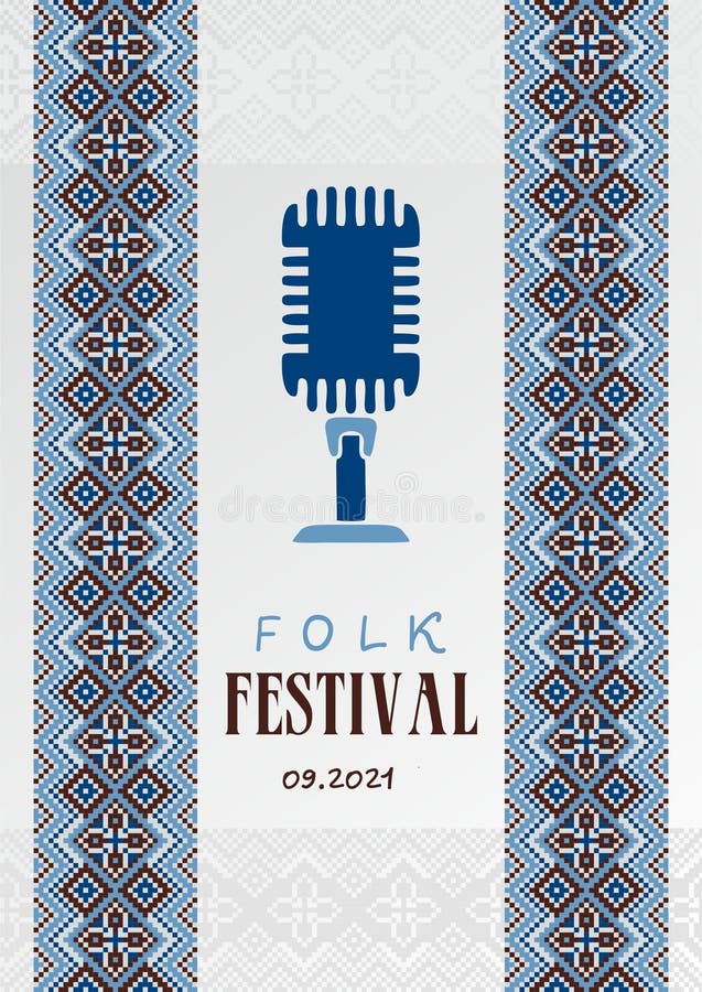 Poster for the Folk Festival Using National Patterns and Elements Stock ...