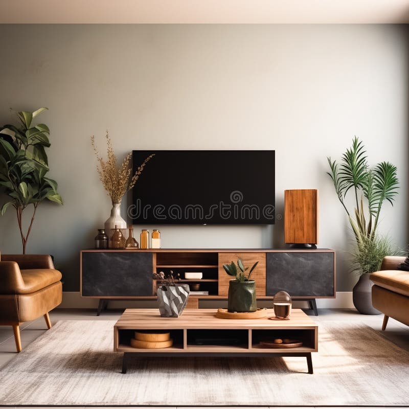 Poster Frame Mock-Up in Contemporary Modern Interior, Blank Background ...