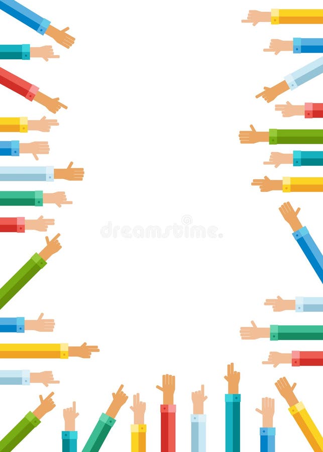 Poster Framed with Flat Pointing Human Hands Stock Vector ...