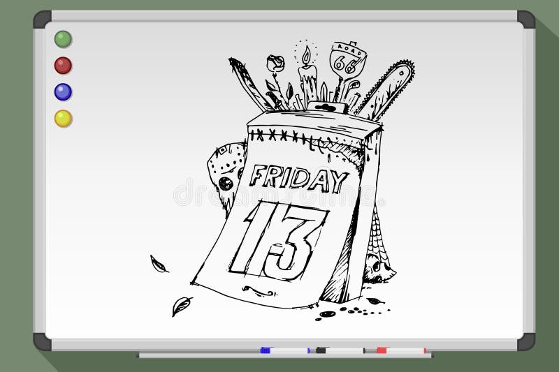 Poster for Friday the Thirteenth. Sketch. Vector Illustration. Stock ...