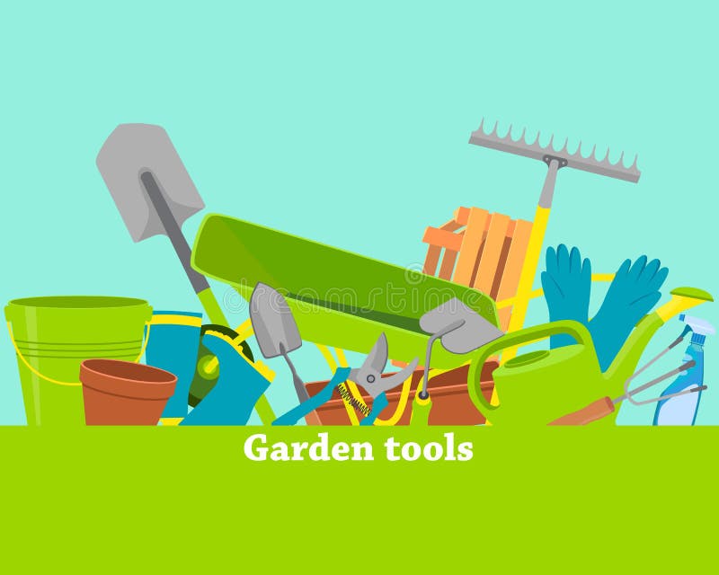 Poster garden tools stock vector. Illustration of space - 62514841