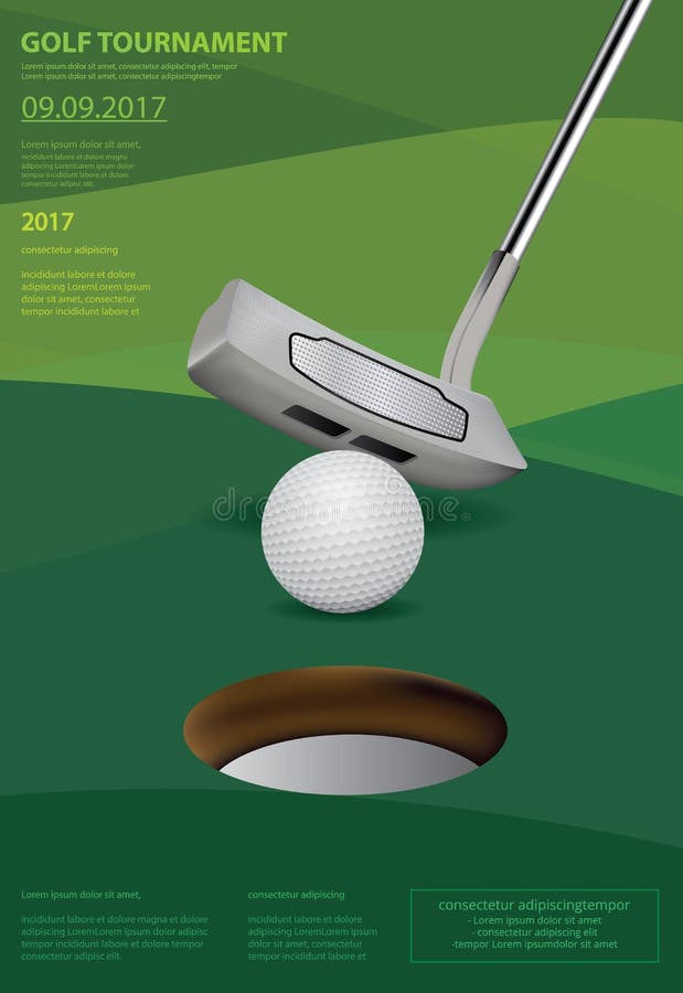 Poster Golf Template Design Stock Vector - Illustration of layout ...