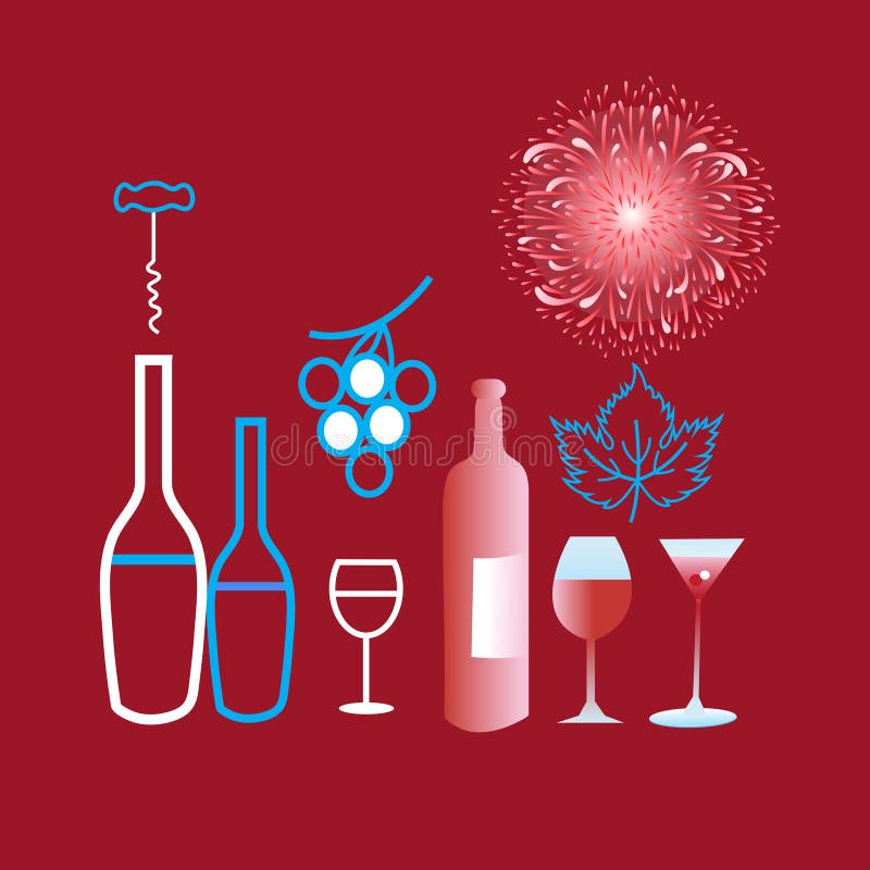 Poster Graphics of Different Wine and Glasses Stock Vector ...