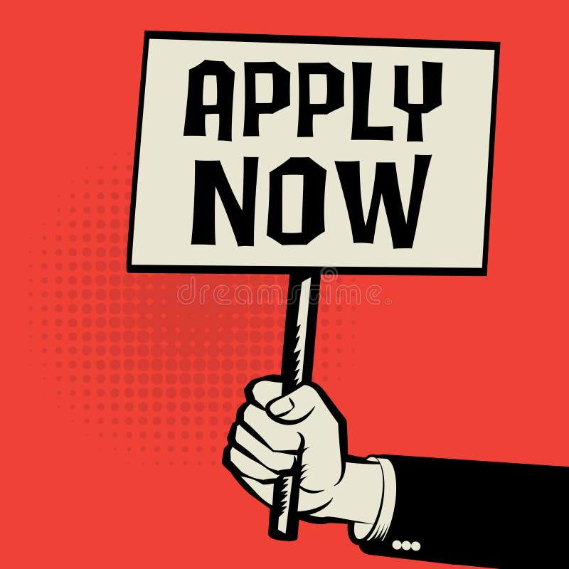 Poster in Hand, Business Concept with Text Apply Now Stock Vector ...