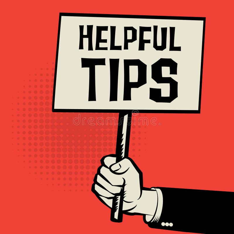 Poster in Hand, Business Concept with Text Helpful Tips Stock Vector ...